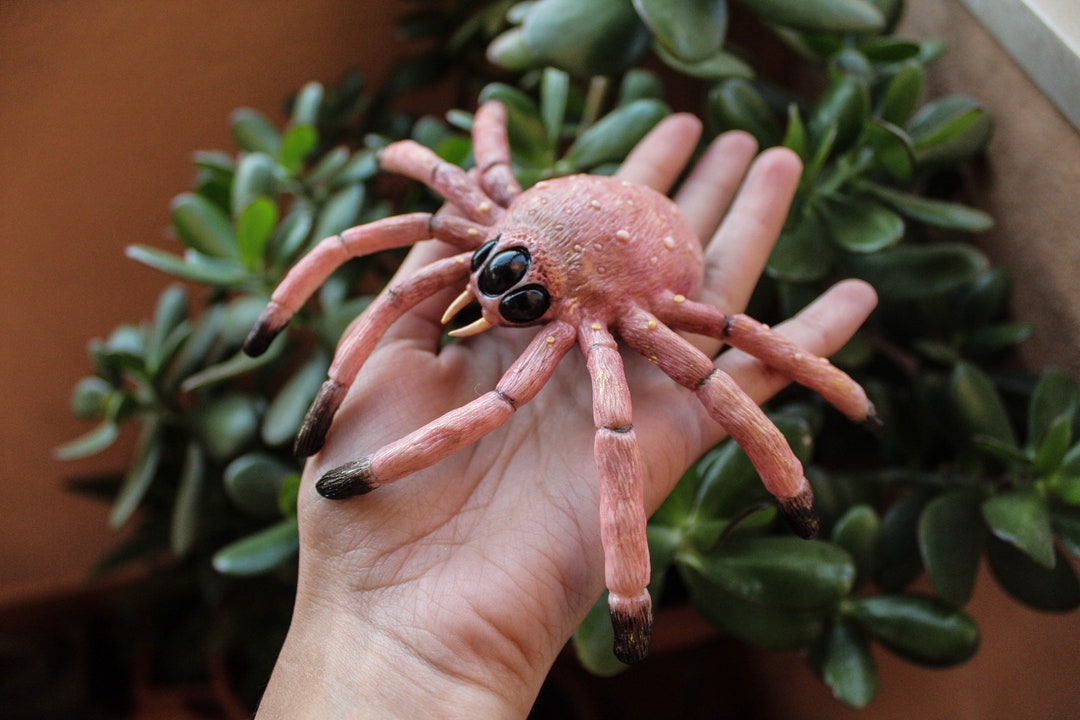 Pink Spider Polymer Clay Handmade - Etsy