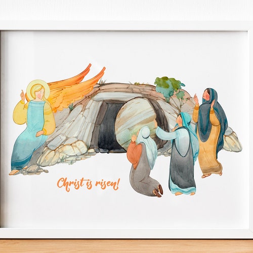 Easter Hand Drawn Watercolor Poster Card Clipart - Etsy