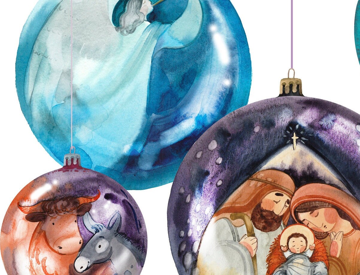 Christmas Nativity Scene, Christian Card, Poster, Print: Digital ...