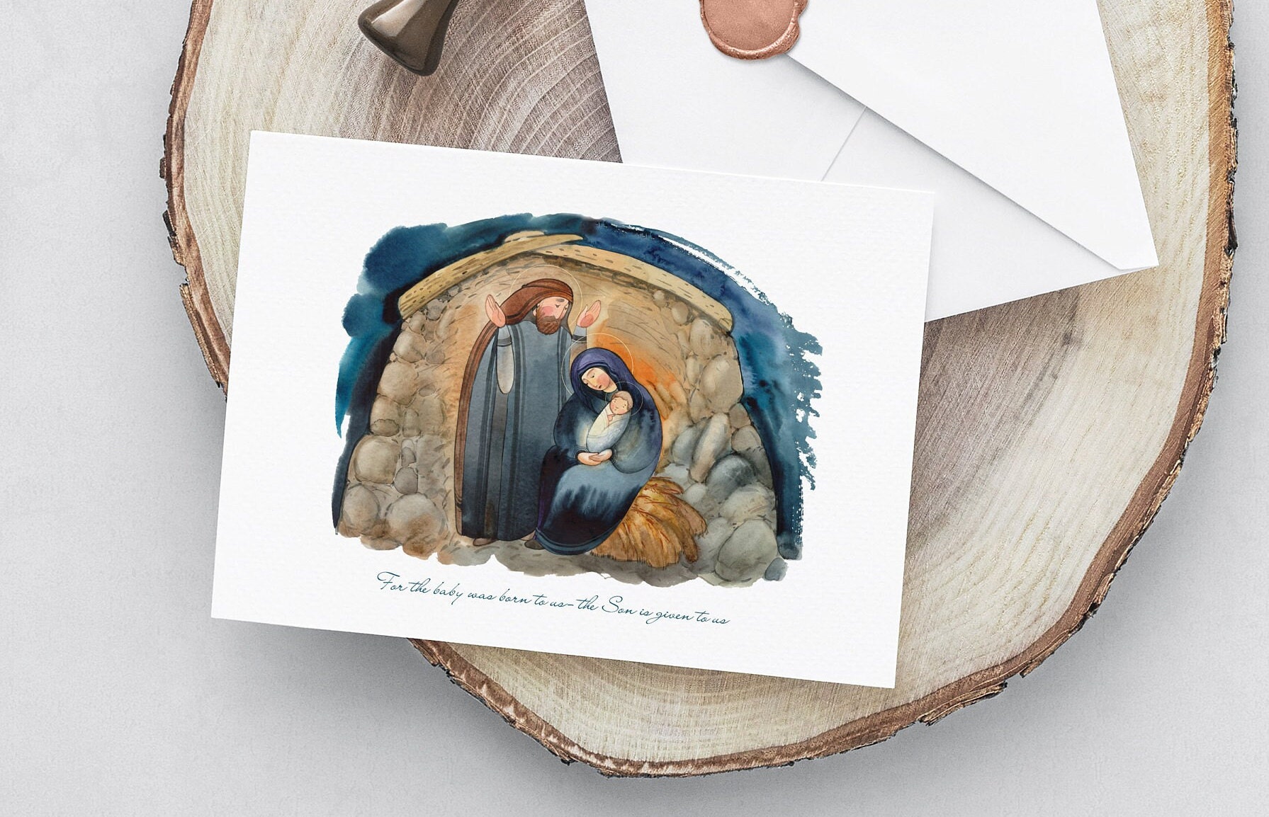 Christmas Nativity Scene, Christian Card, Poster, Print: Digital ...