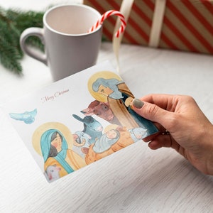 A Set of Christmas Nativity Cards Digital Download, Hand-drawn ...