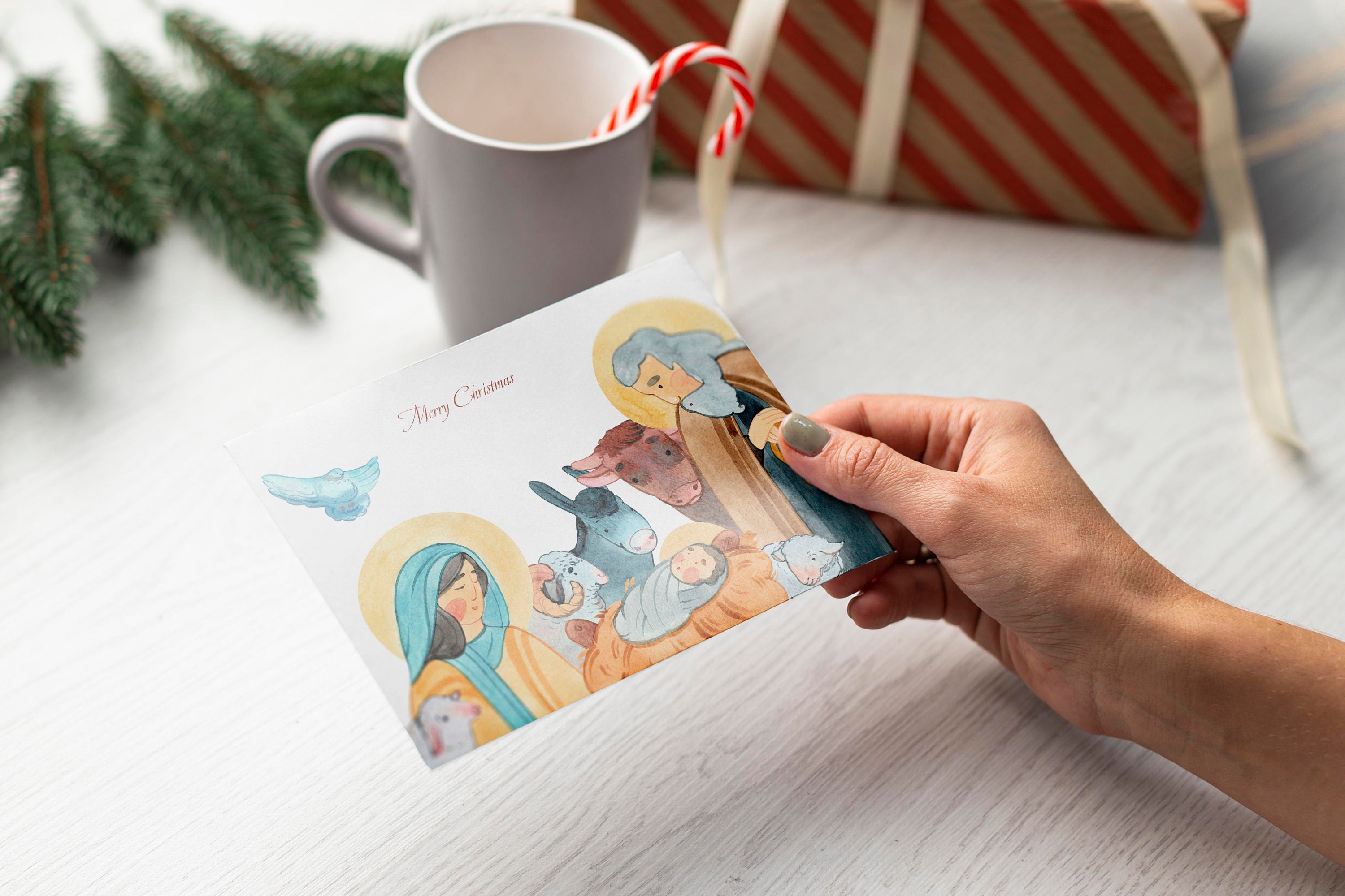 A Set of Christmas Nativity Cards Digital Download, Hand-drawn ...