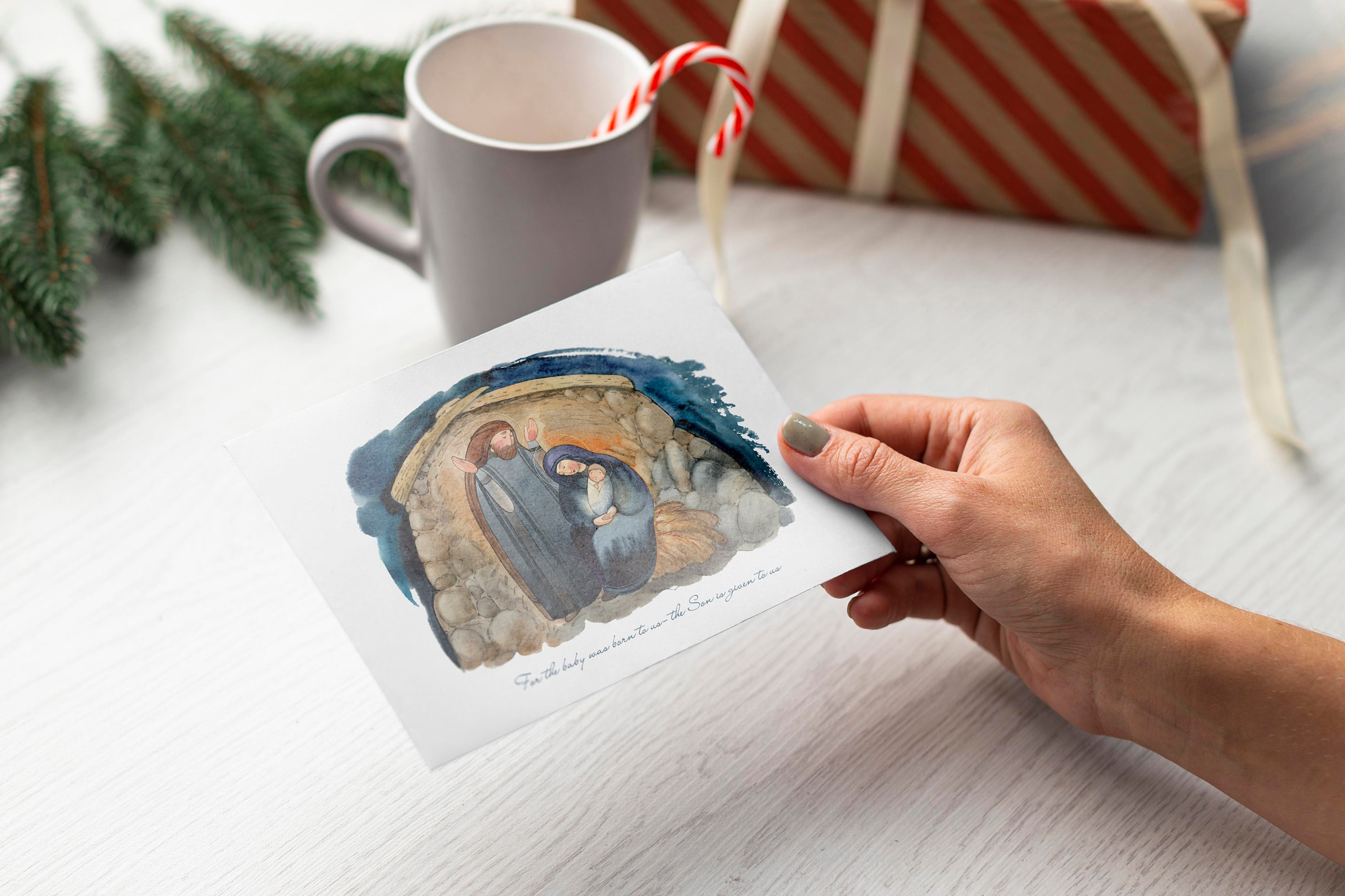 Christmas Nativity Scene, Christian Card, Poster, Print: Digital ...