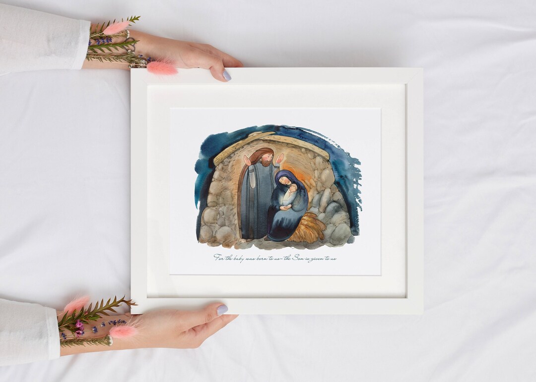 Christmas Nativity Scene, Christian Card, Poster, Print: Digital ...