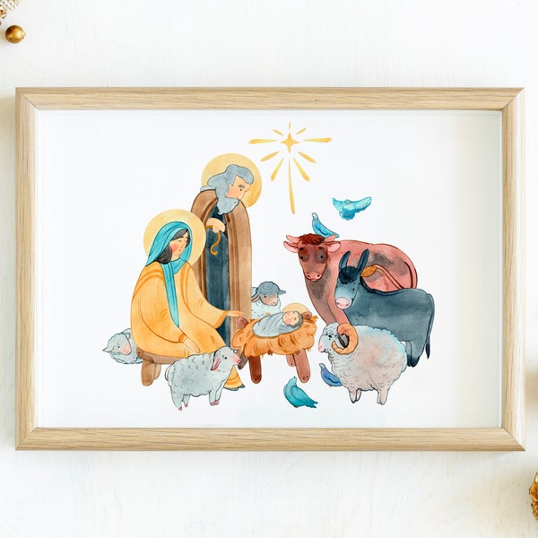 Nativity Scene Printable - Etsy