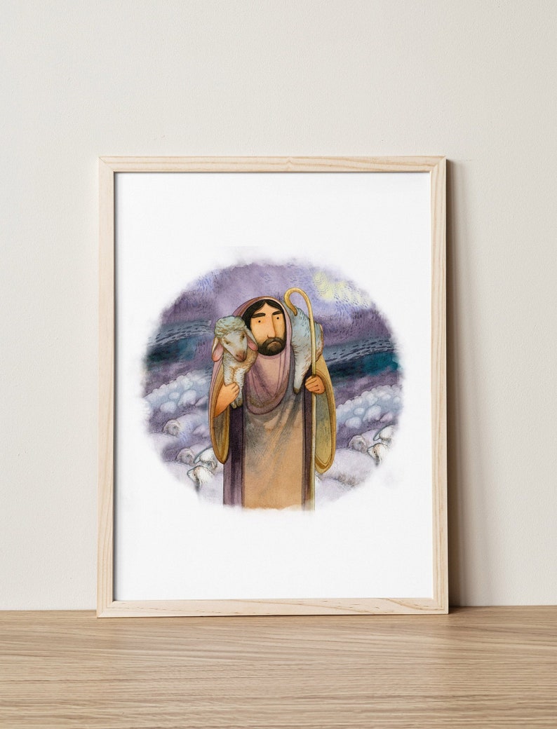 I Am the Good Shepherd Christian Artwork, Digital Download Card, Poster ...