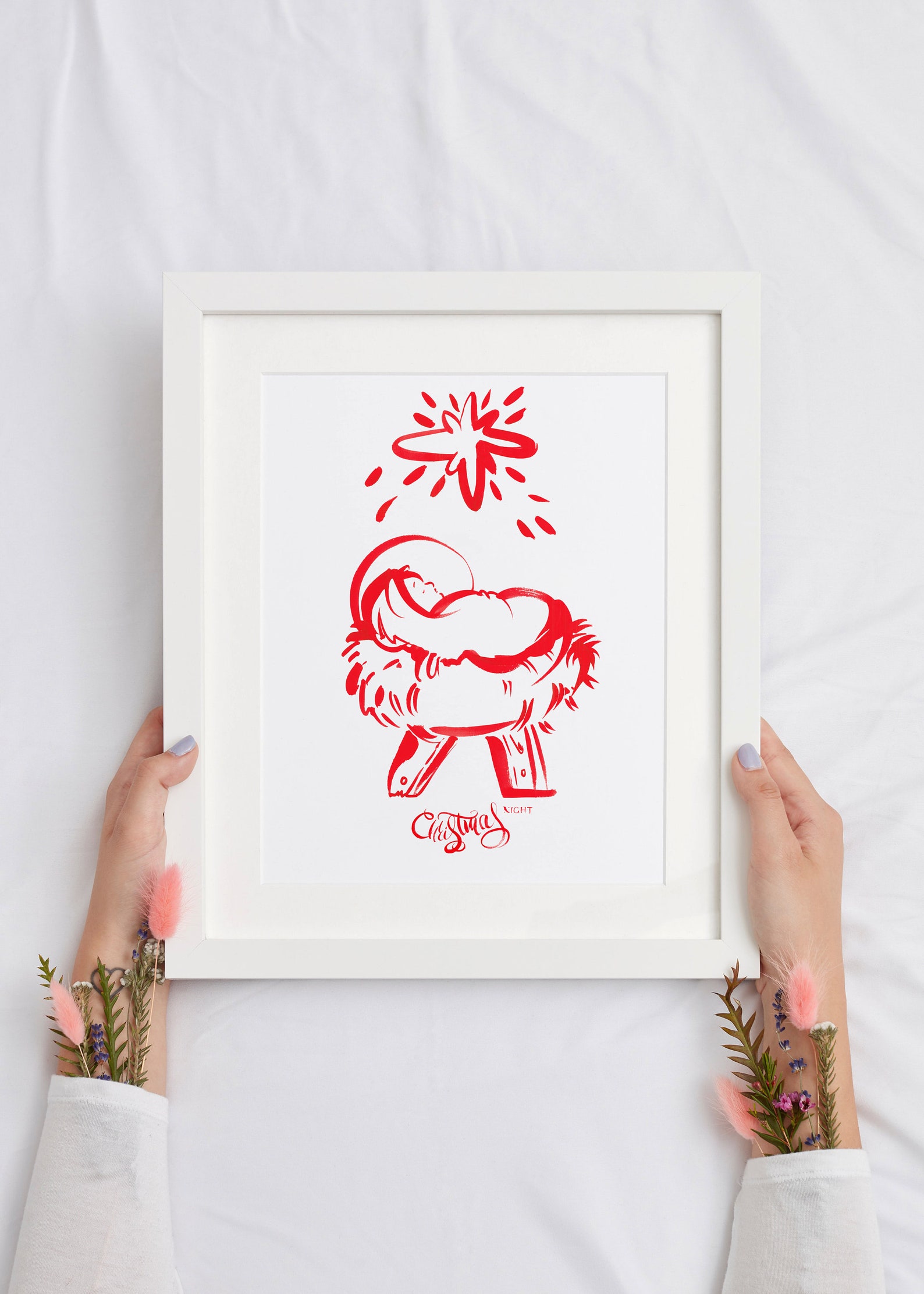 Christmas Nativity Scene, Christian Card, Poster, Print: Digital ...