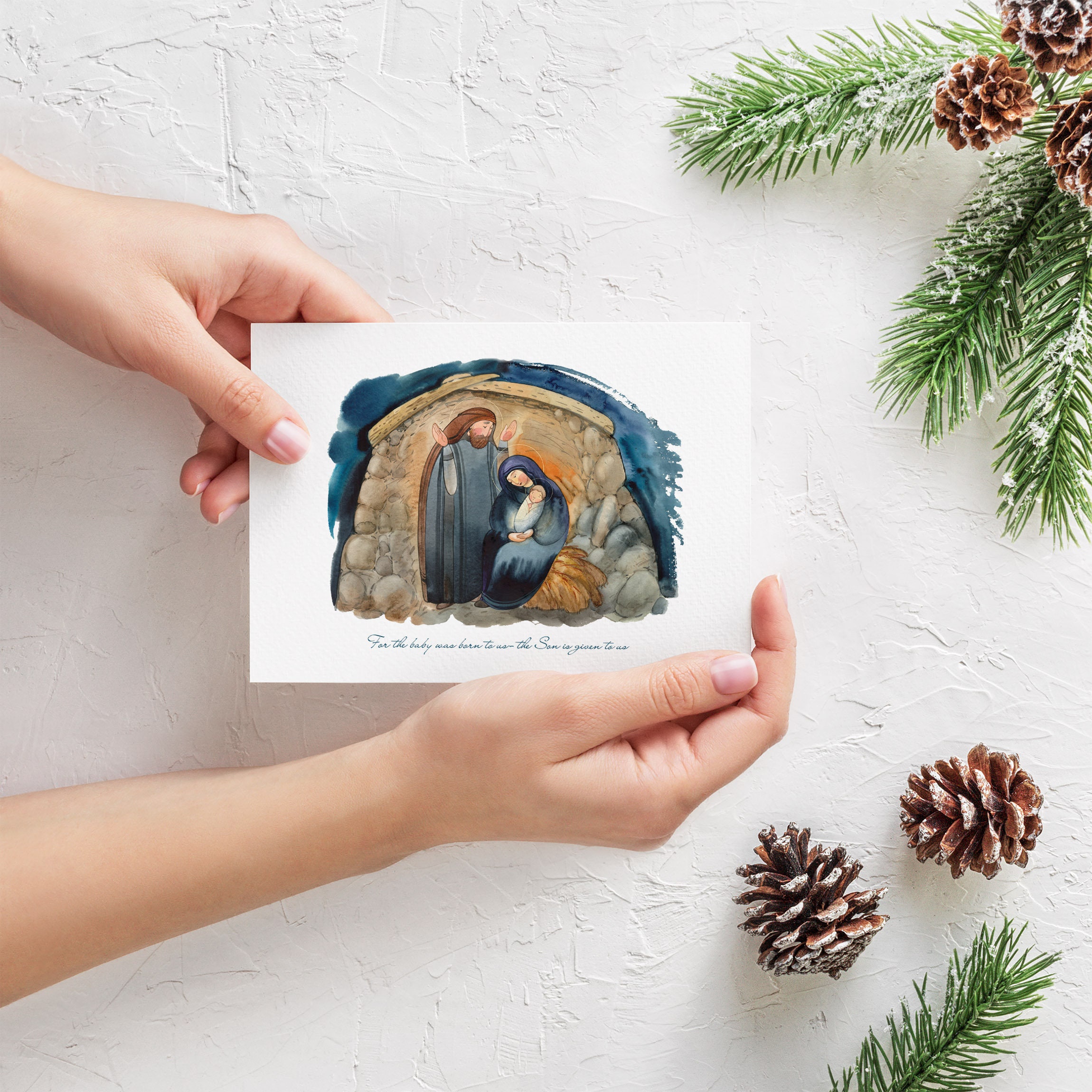 Christmas Nativity Scene Christian Card Poster Print: - Etsy