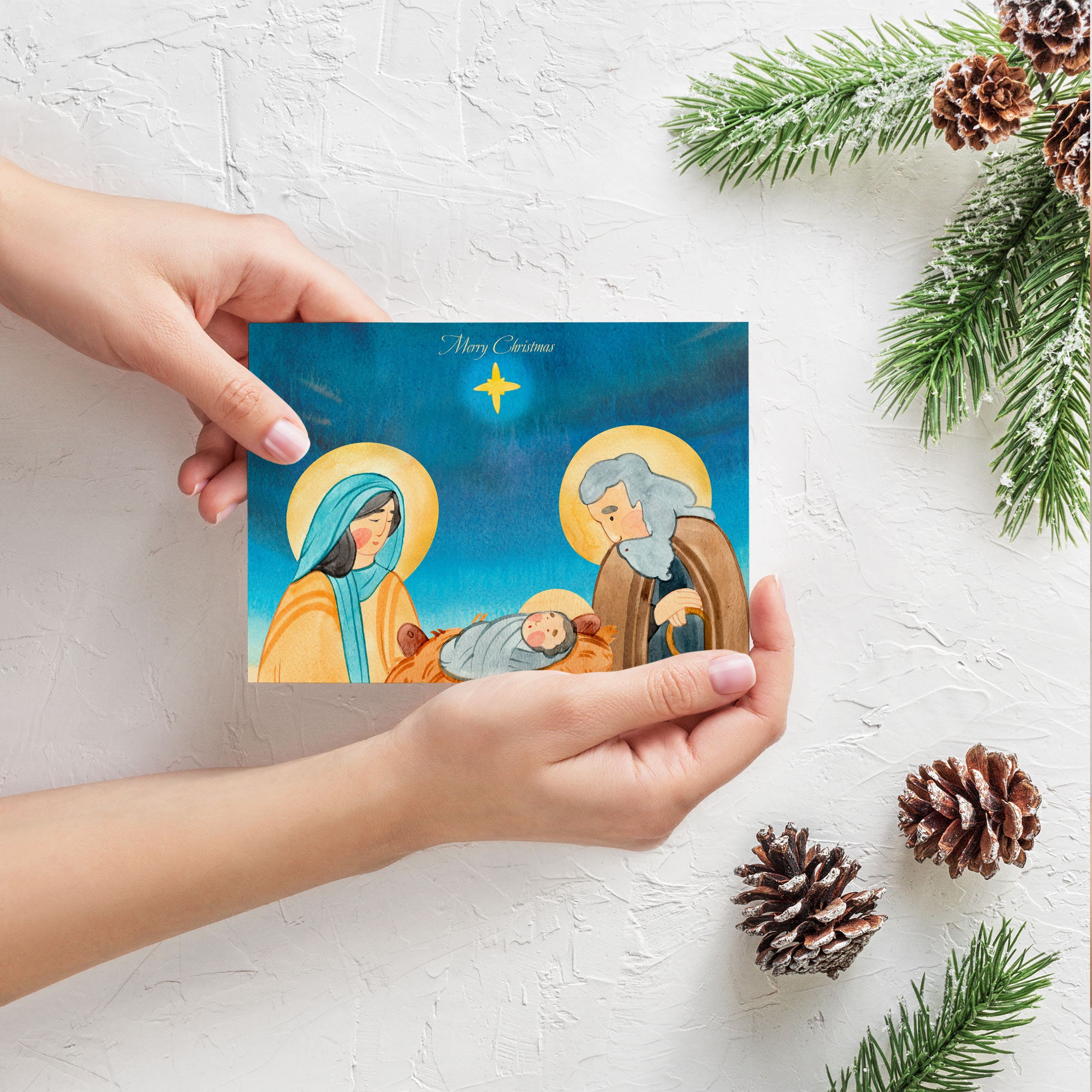 A Set of Christmas Nativity Cards Digital Download, Hand-drawn ...