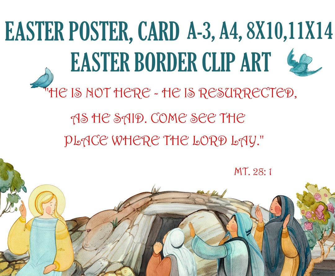 Easter Christian Clipart, Easter Poster, Card. Easter Christian ...