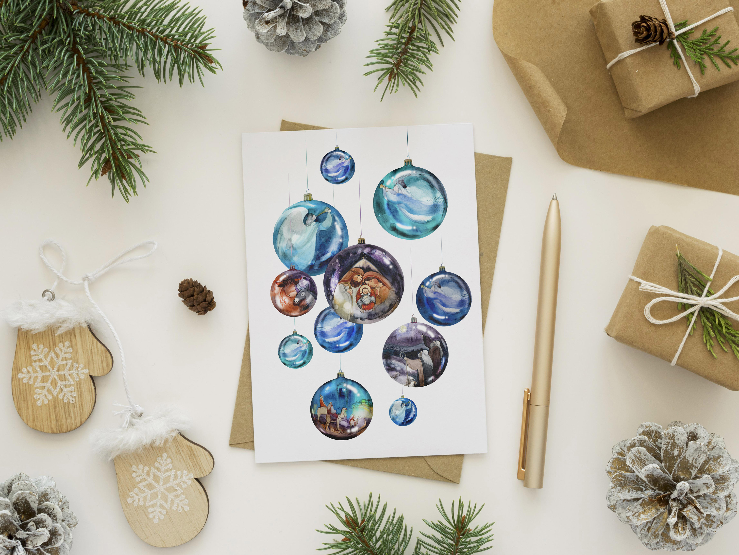Christmas Nativity Scene, Christian Card, Poster, Print: Digital ...