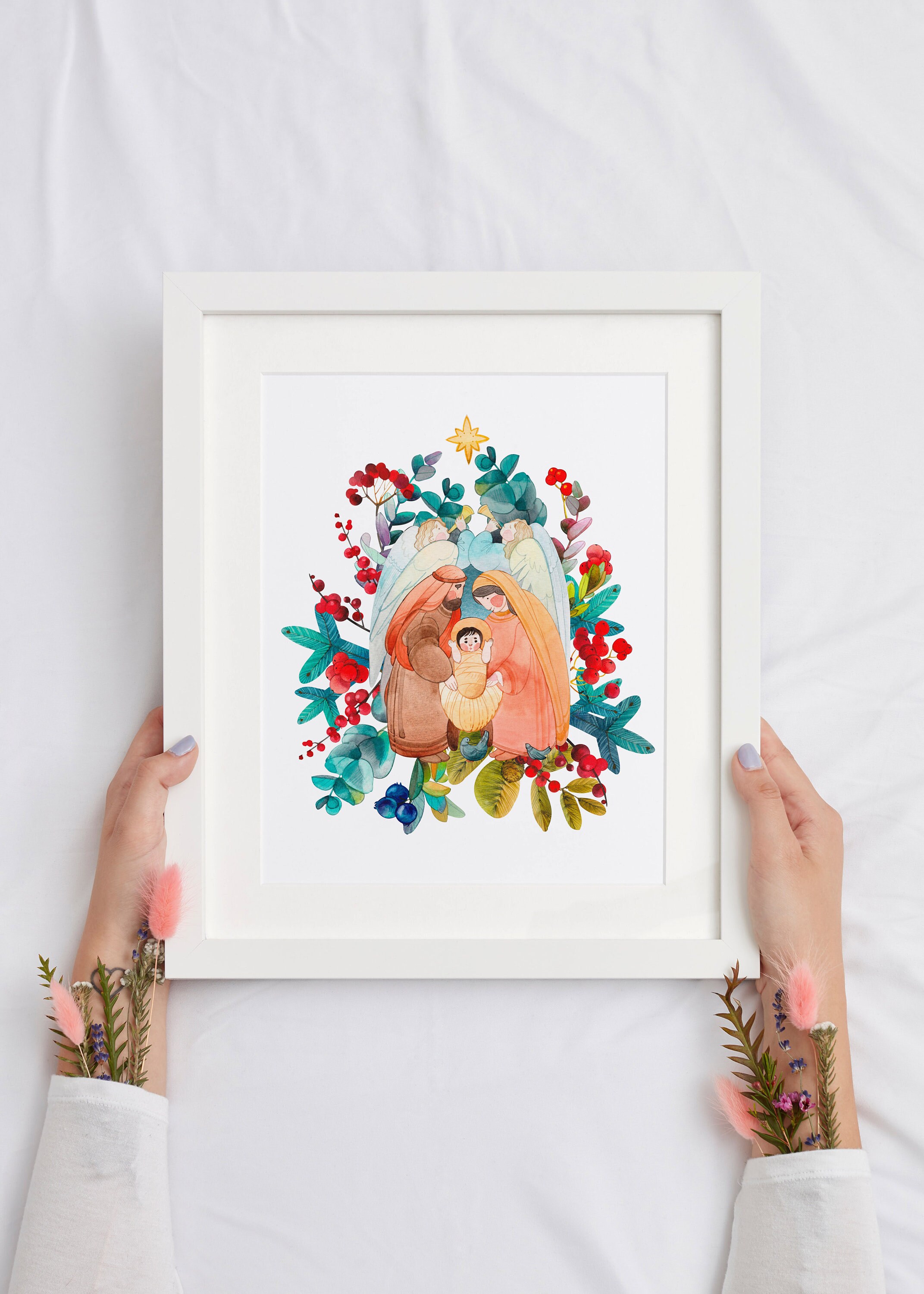 Christmas Nativity Cards Pack Printable, Hand-drawn Christian Cards ...