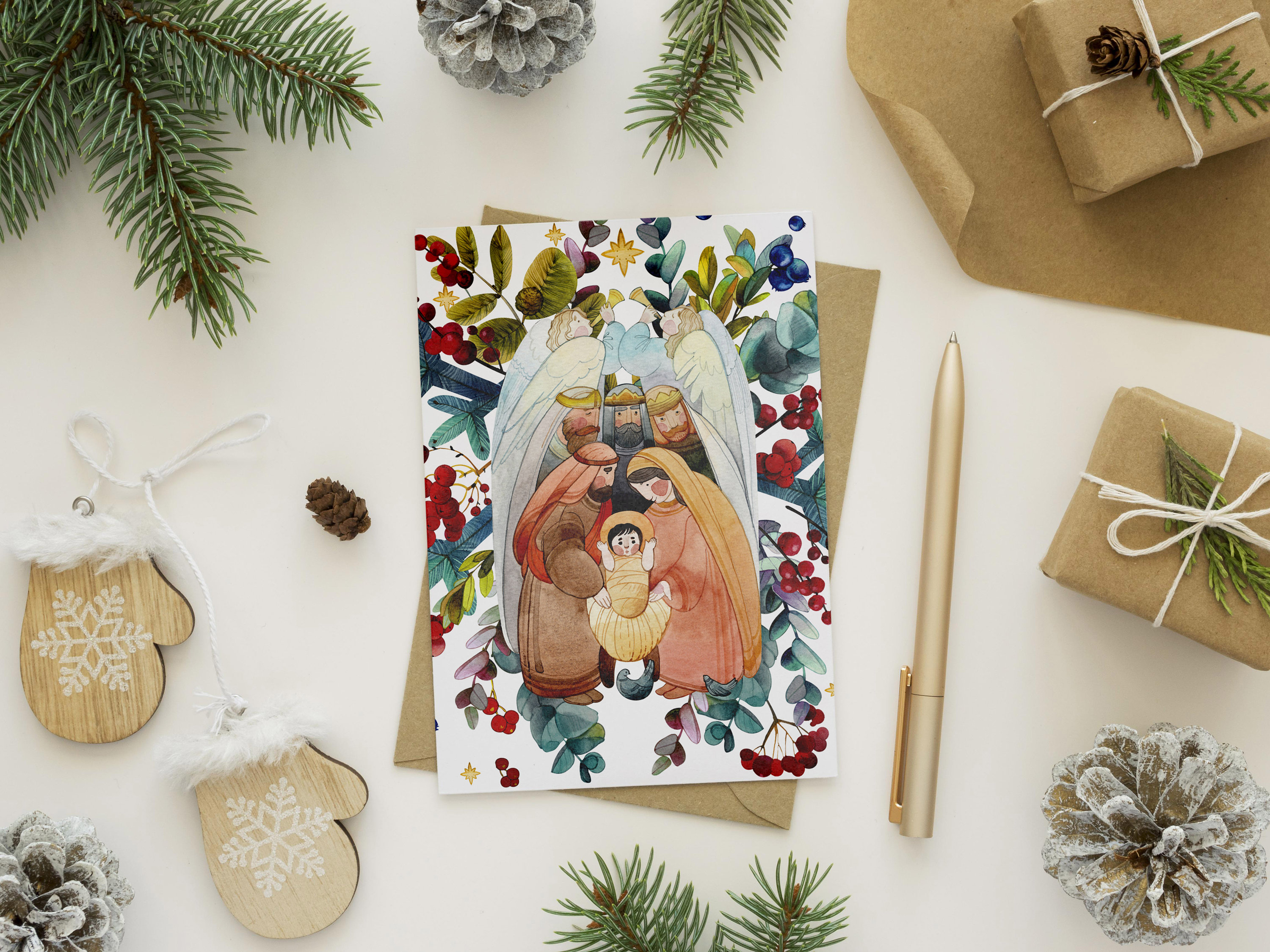 Christmas Nativity Cards Pack Printable Hand-drawn Christian - Etsy