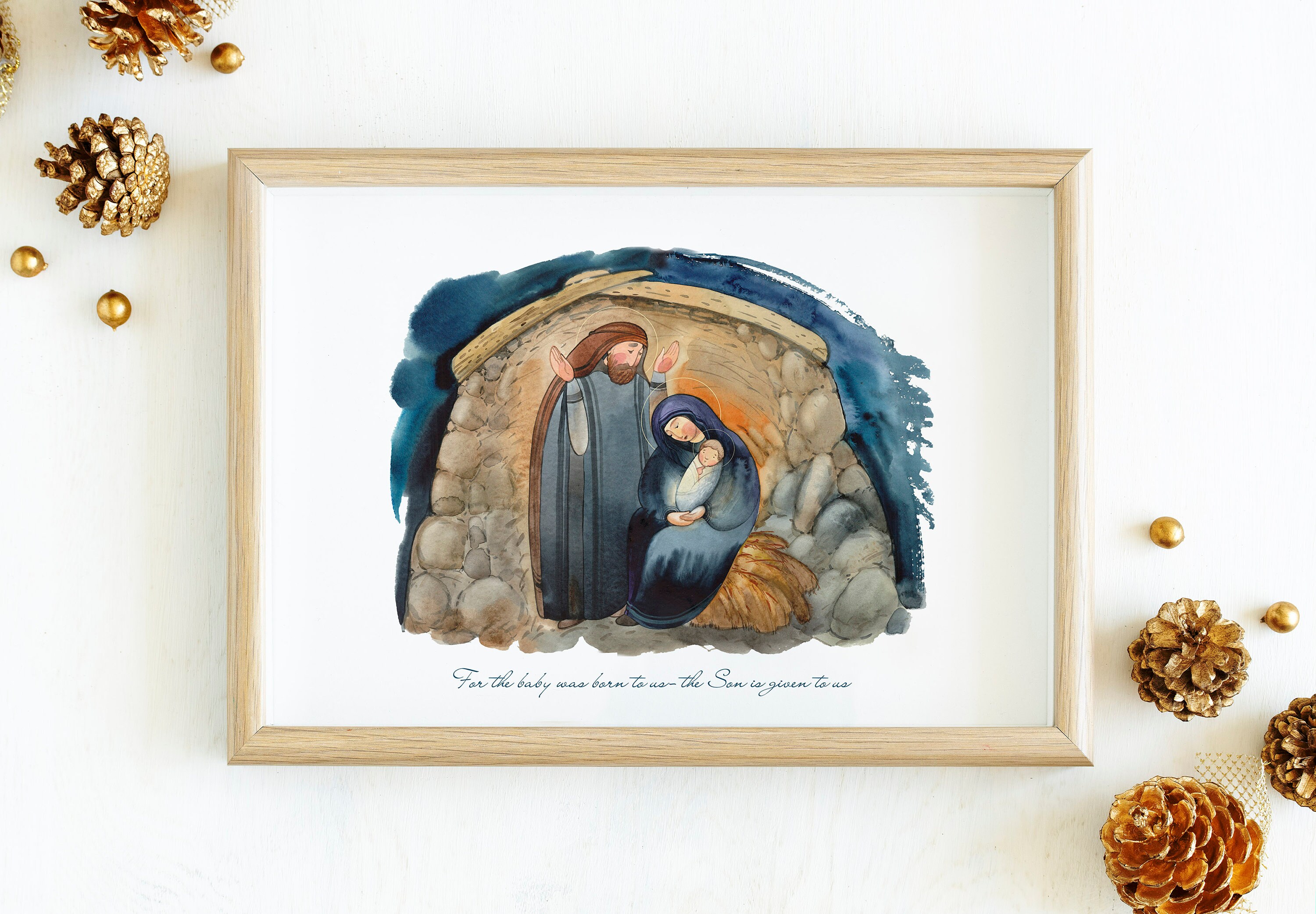 Christmas Nativity Scene Christian Card Poster Print: - Etsy