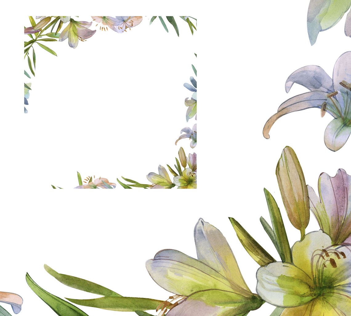 Watercolor Clipart Flower Frame/ Instant Digital Download / Individual ...
