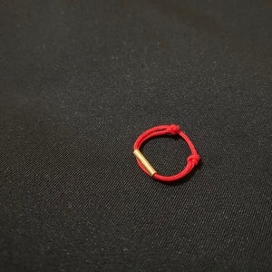 Handmade 18K Gold Plated Red Silk String Ring | Unique Design ...
