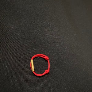 Handmade 18K Gold Plated Red Silk String Ring | Unique Design ...