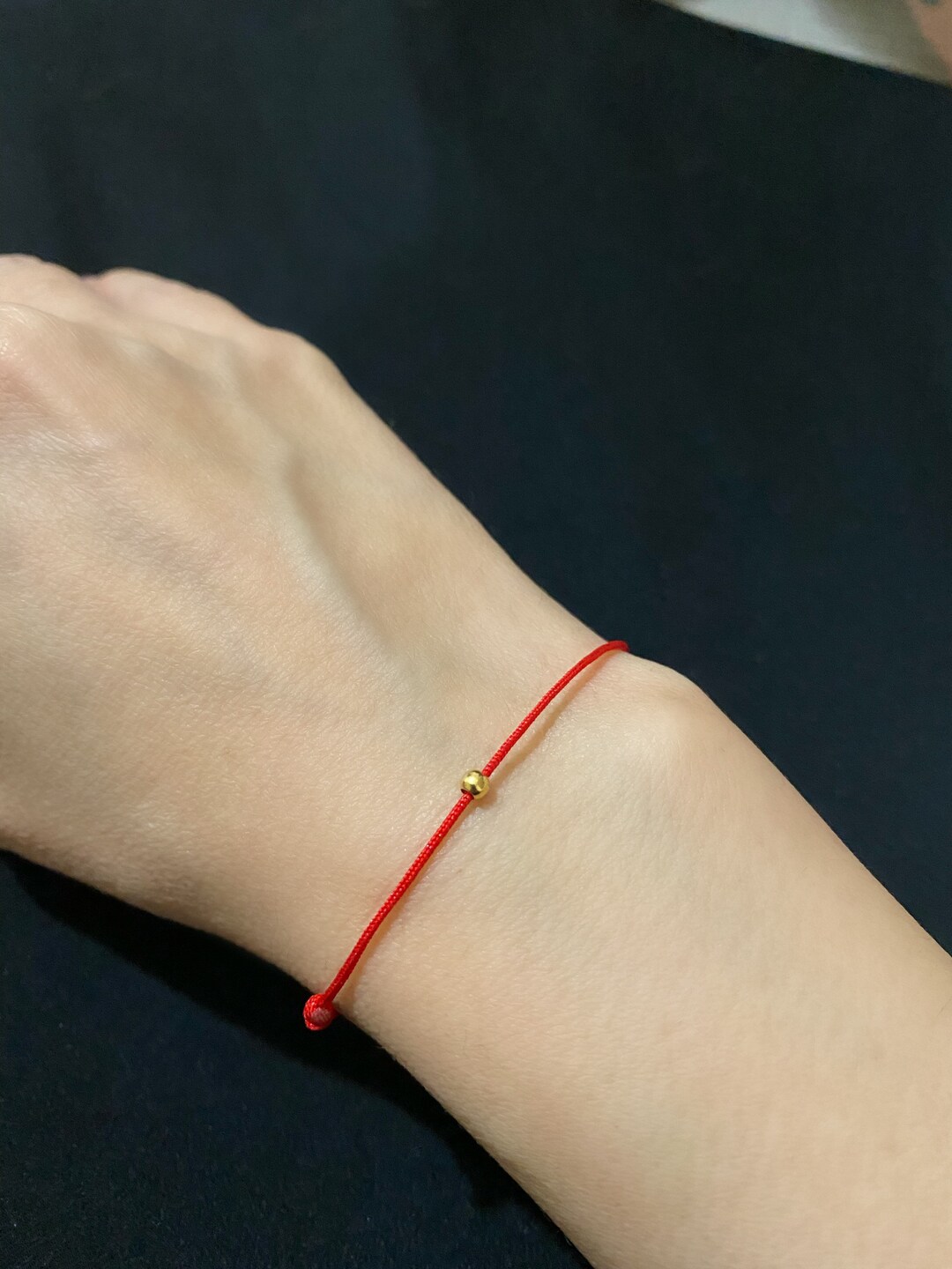 Handmade 18K Gold Plated Red Silk String Bracelet: Sterling Silver - Etsy