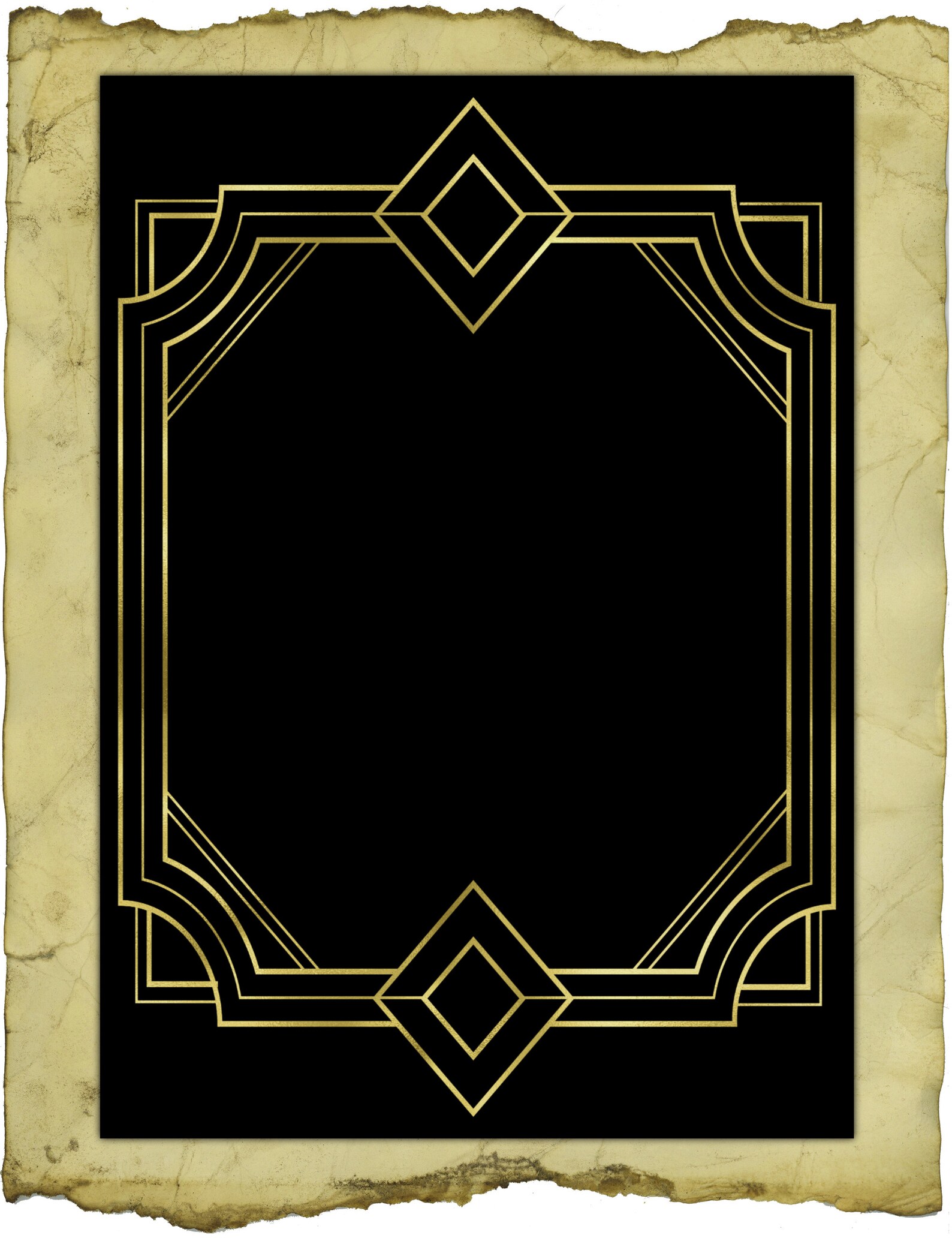 Gold Art Deco Frame Prints on Black Background Art Deco - Etsy