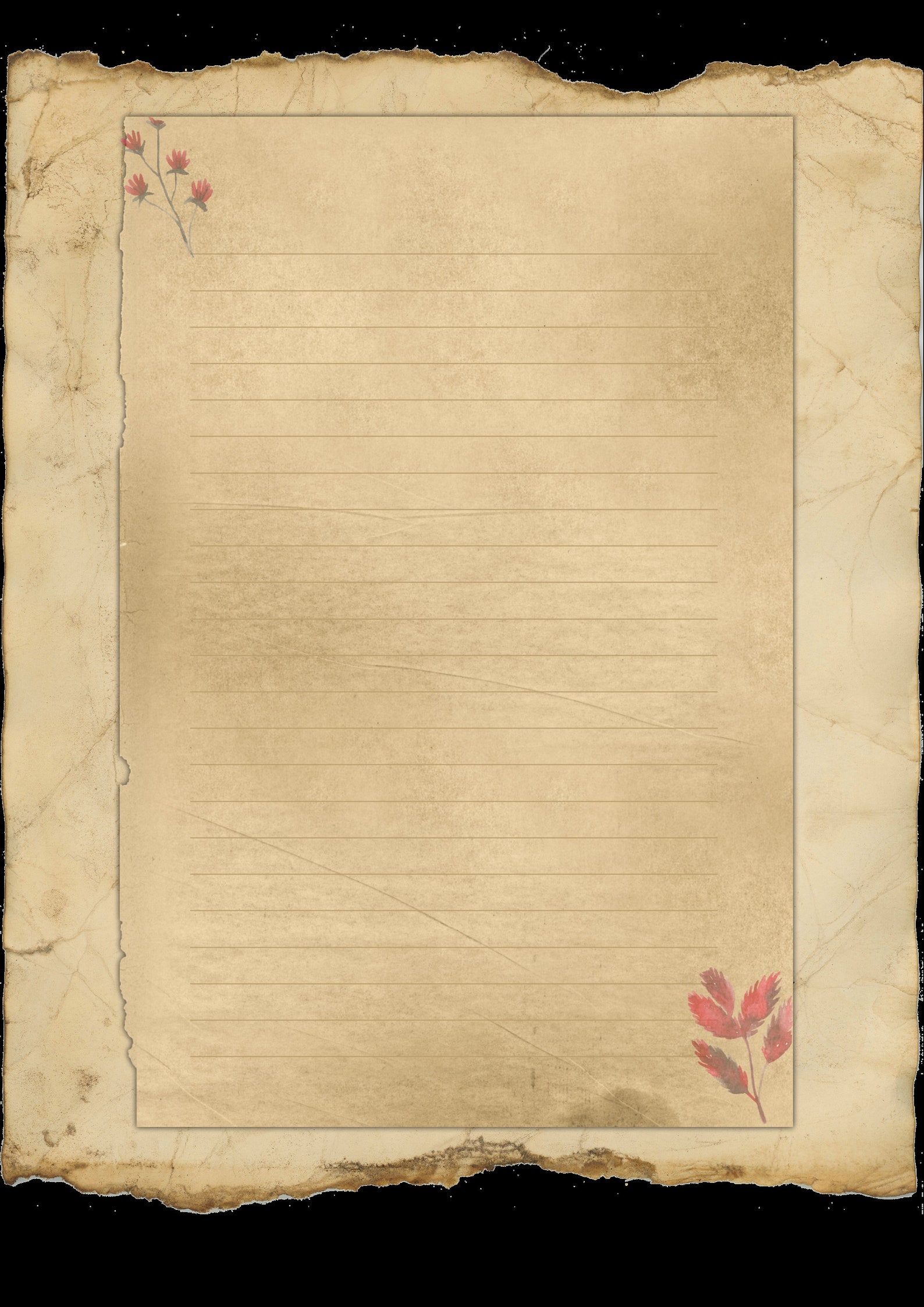 Vintage Letter Paper, Romantic Paper Pack With Woodland Fairy Tale ...