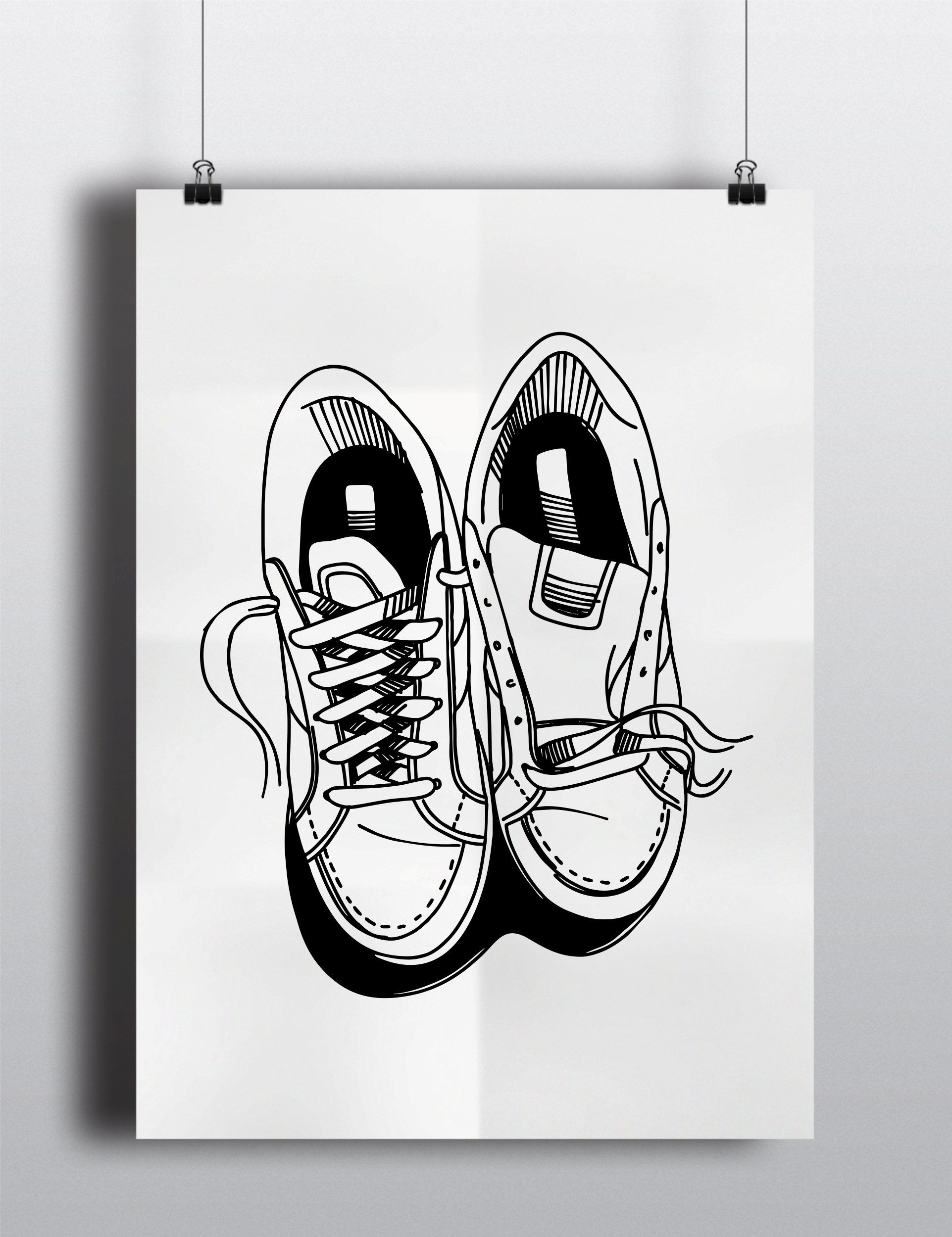 Sneakers Svg Png, Vector Cutfile, Sports Shoes Svg, Drawn Outline ...