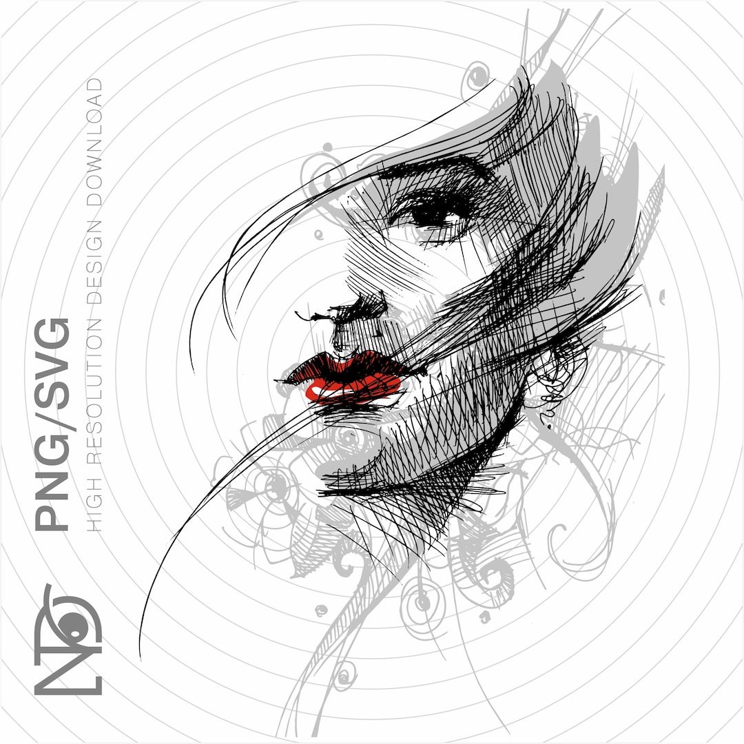 Woman Face PNG SVG, Girl Face Cutting File Design, Lady Download ...