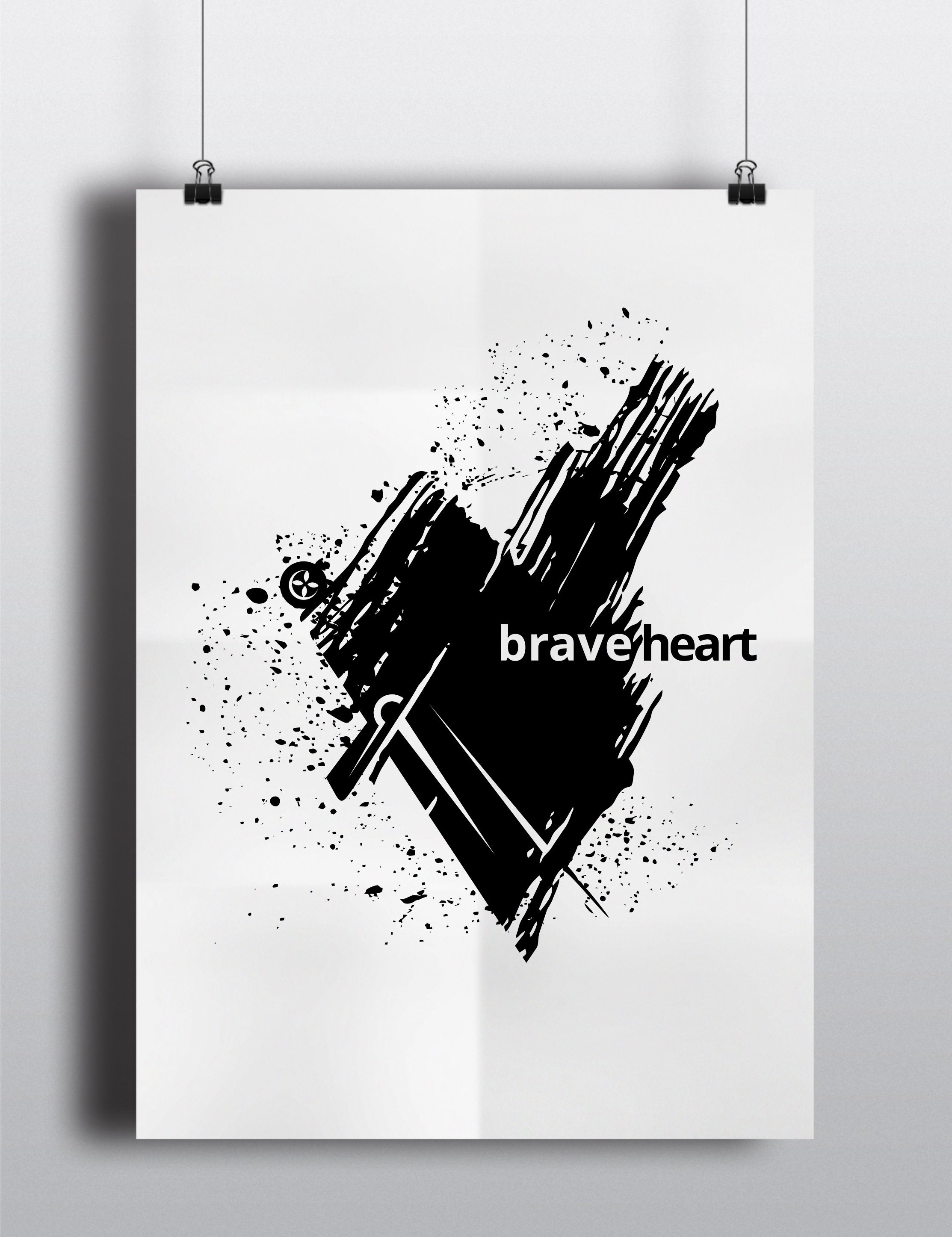 Brave Heart Svg, Digital Cut File, Warrior Svg, Silhouette Heart ...