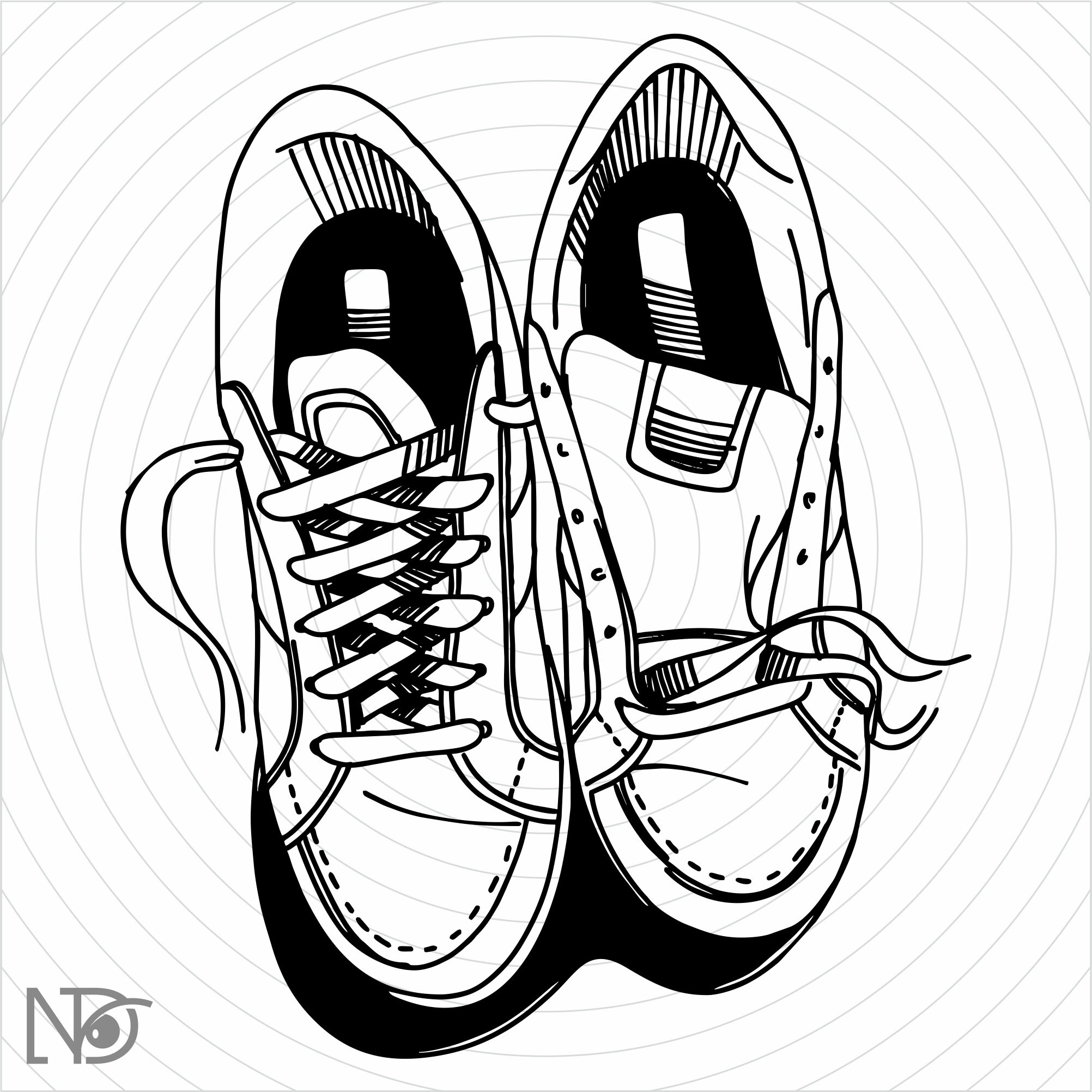 Shoe Front View Drawing