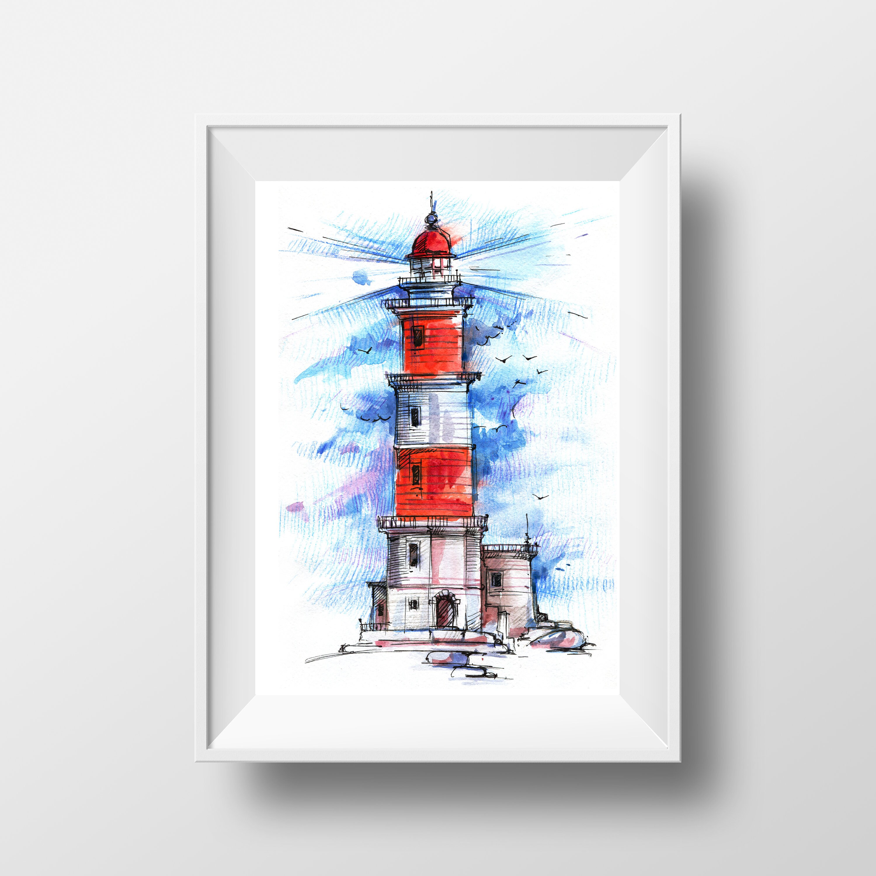Lighthouse Wall Art, Lighthouse Print, Lighthouse Art, Ocean Wall Print ...