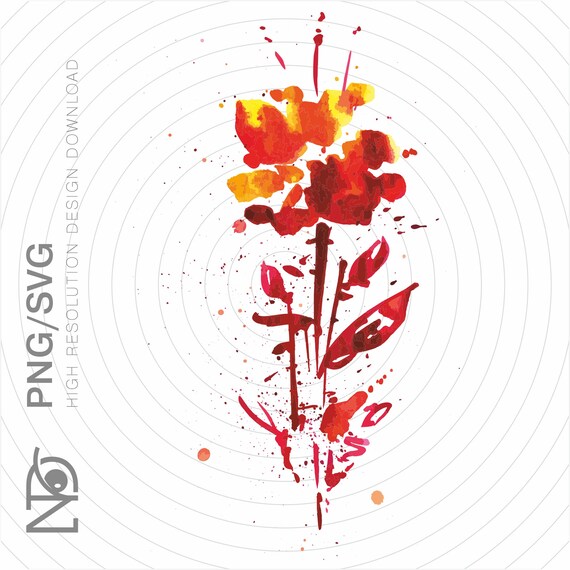 Red flower PNG SVG Flower Cutting File Design Plant Download | Etsy