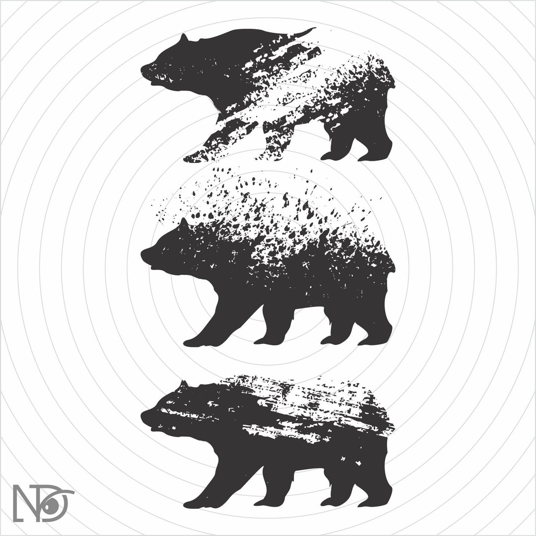 Bears Png, Grizzly Bear, Silhouettes Bears, Black Bear Png, Wild ...