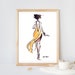 Woman in Yellow Print, Female Shape Art, Woman Illustration, Female ...