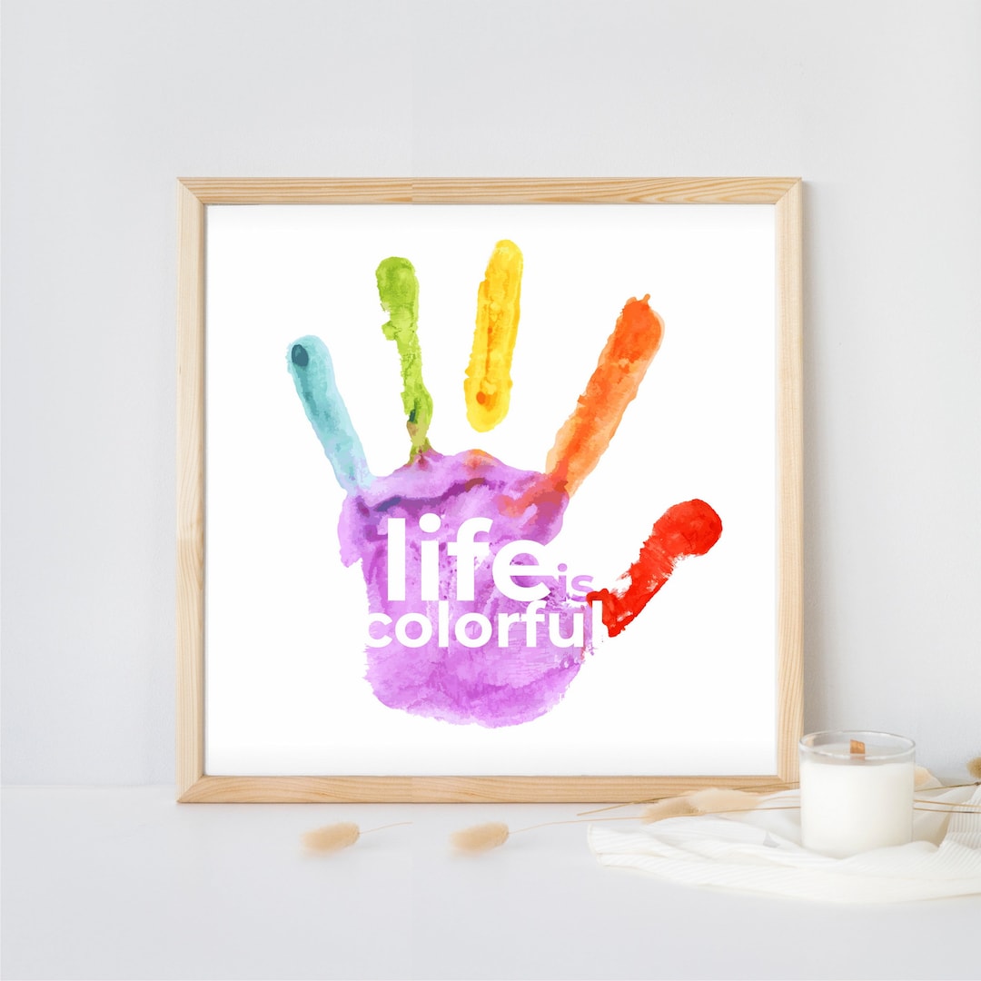 Life is Colorful Png, Instant Download, Inspirational Quote, Wall Decor ...