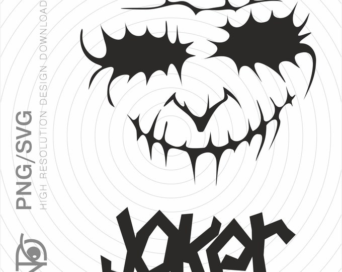 Joker Face Svg Bundle, Joker Cut File, Joker Silhouette, Halloween Svg ...