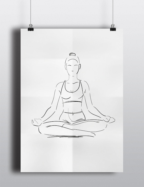 Yoga Meditation Pose Drawing