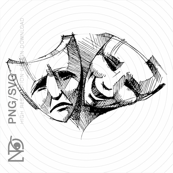 Theater Mask SVG Actor Masks Svg Gift for Theatre Fan - Etsy