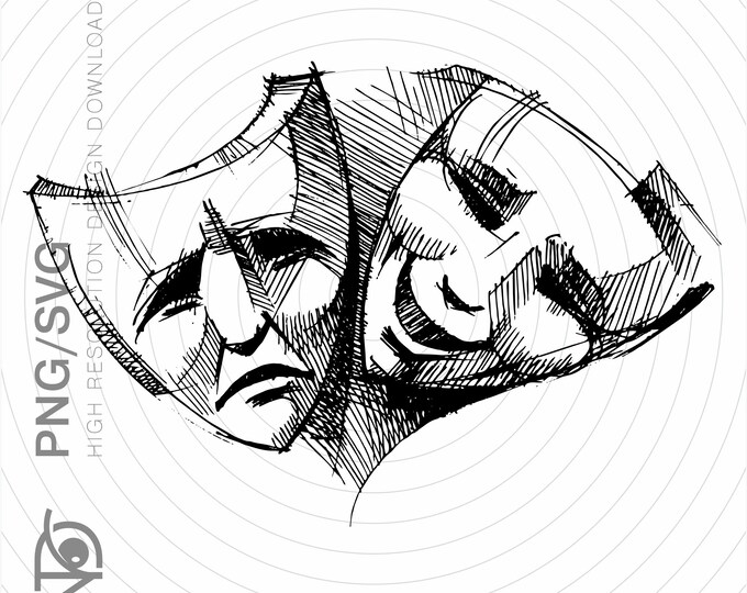 Theater Mask SVG Actor Masks Svg Gift for Theatre Fan - Etsy