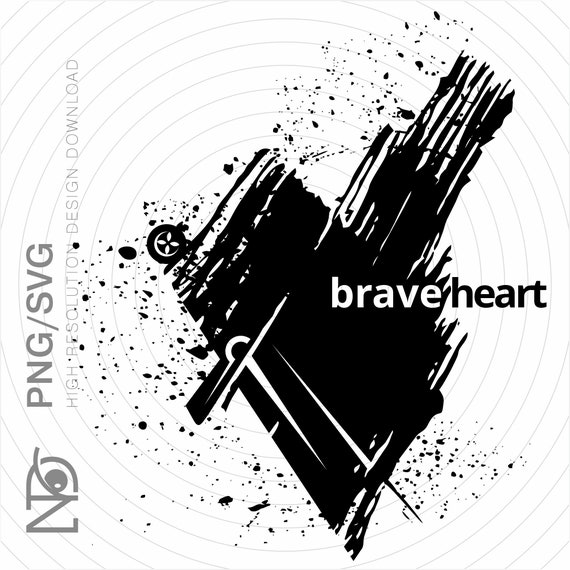 Brave Heart svg Digital Cut File Warrior svg Silhouette | Etsy
