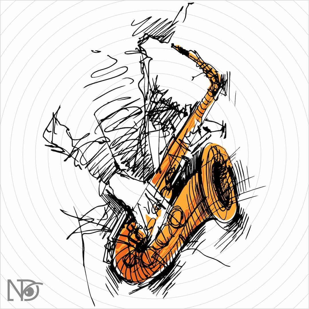 Jazz Saxophone Player Svg, Jazz Poster, Retro Music, Saxophonist Png ...