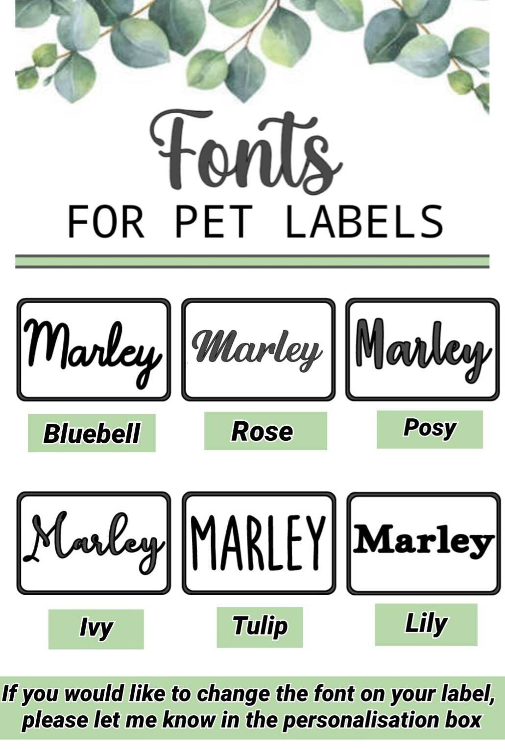 Dog Cat Pet Labels / Decals Personalised Labels | Etsy UK
