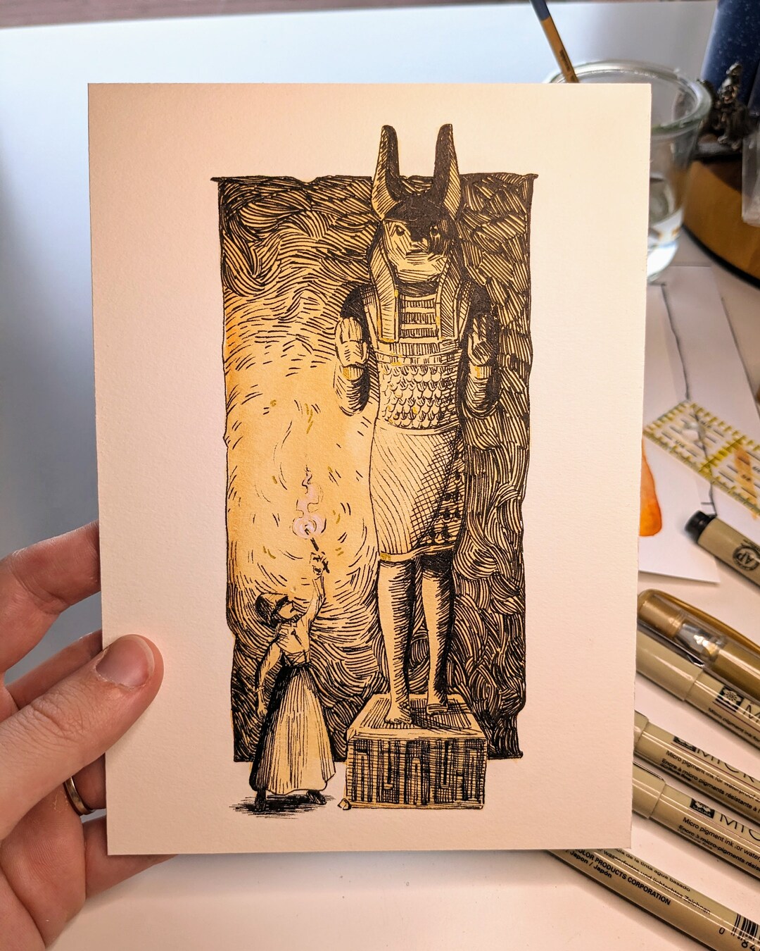 Exploring Antiquity Ancient Egypt Explorer Victorian Pen and Ink - Etsy