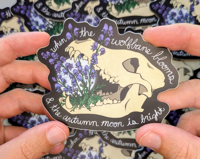 Werewolf Sticker | Full Moon and Wolfbane Sticker | Halloween | Wolf ...