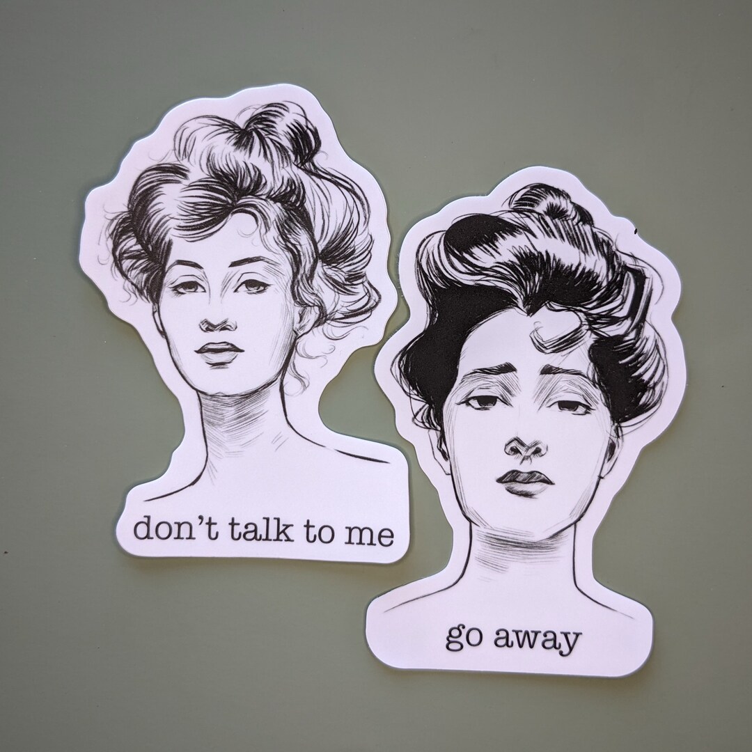 Sassy Gibson Girl Sticker | Victorian Lady Sticker | Pen and Ink Art ...
