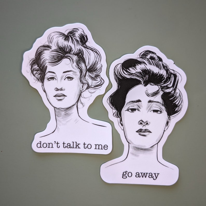 Sassy Gibson Girl Sticker | Victorian Lady Sticker | Pen and Ink Art ...