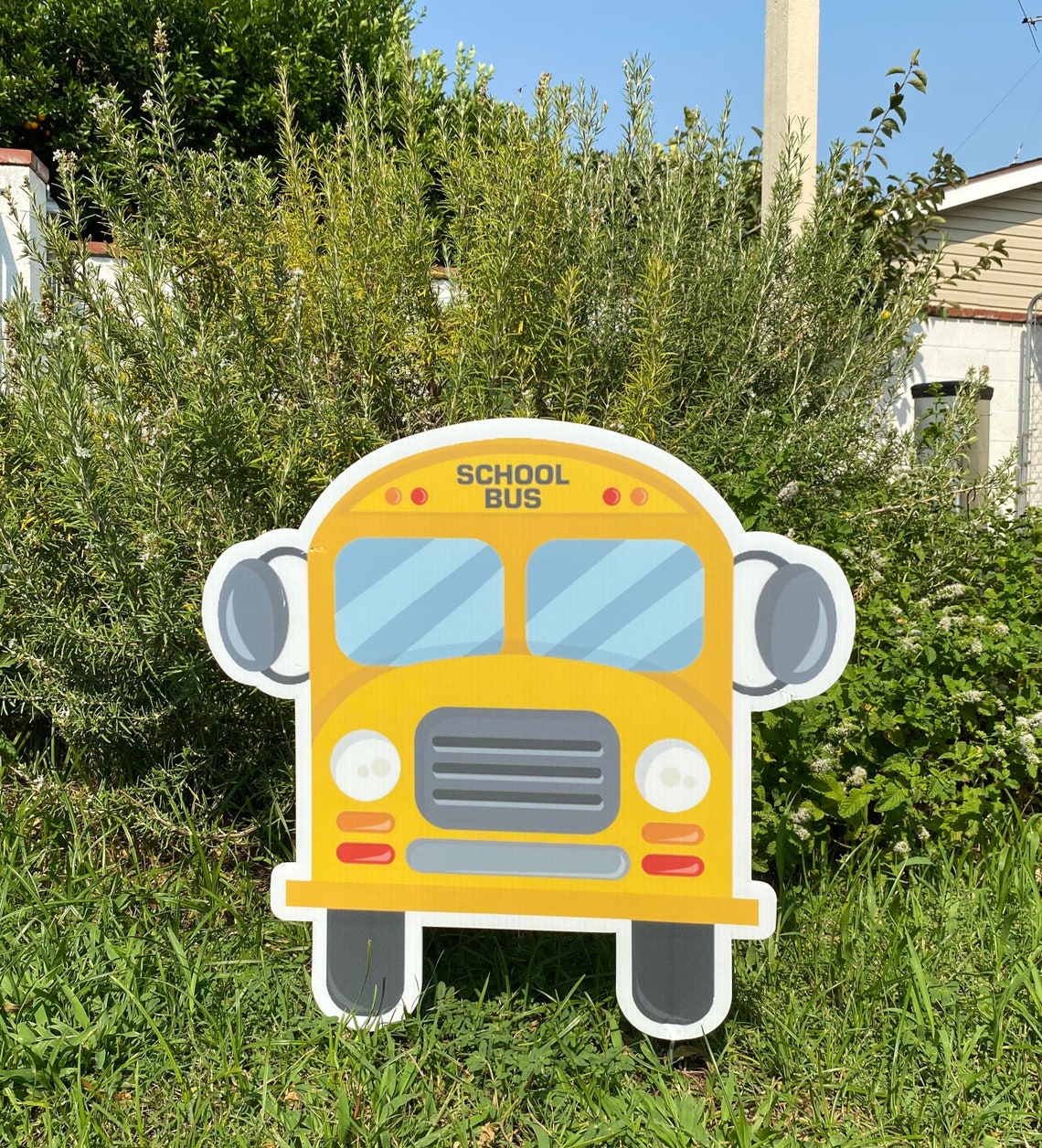 School Bus Cut out Yard Card Yard Sign Back to School/Welcome | Etsy