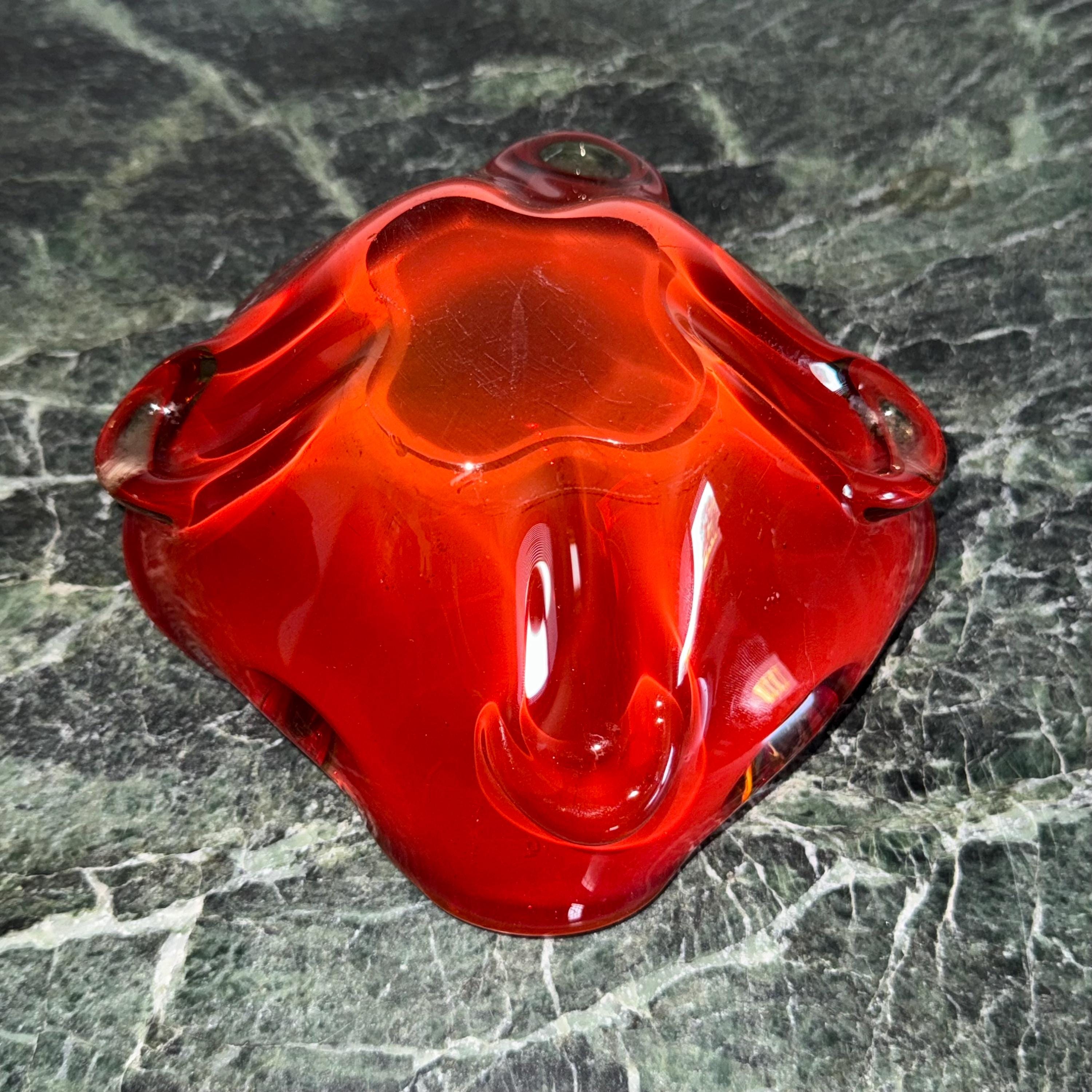 Red Murano Glass Bowl Murano Glass Handmade Murano Red Murano