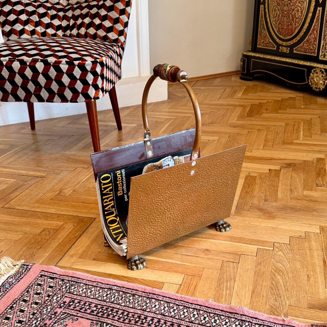 Hollywood Regency Maison Jansen Style Magazine Rack, France 50s ...