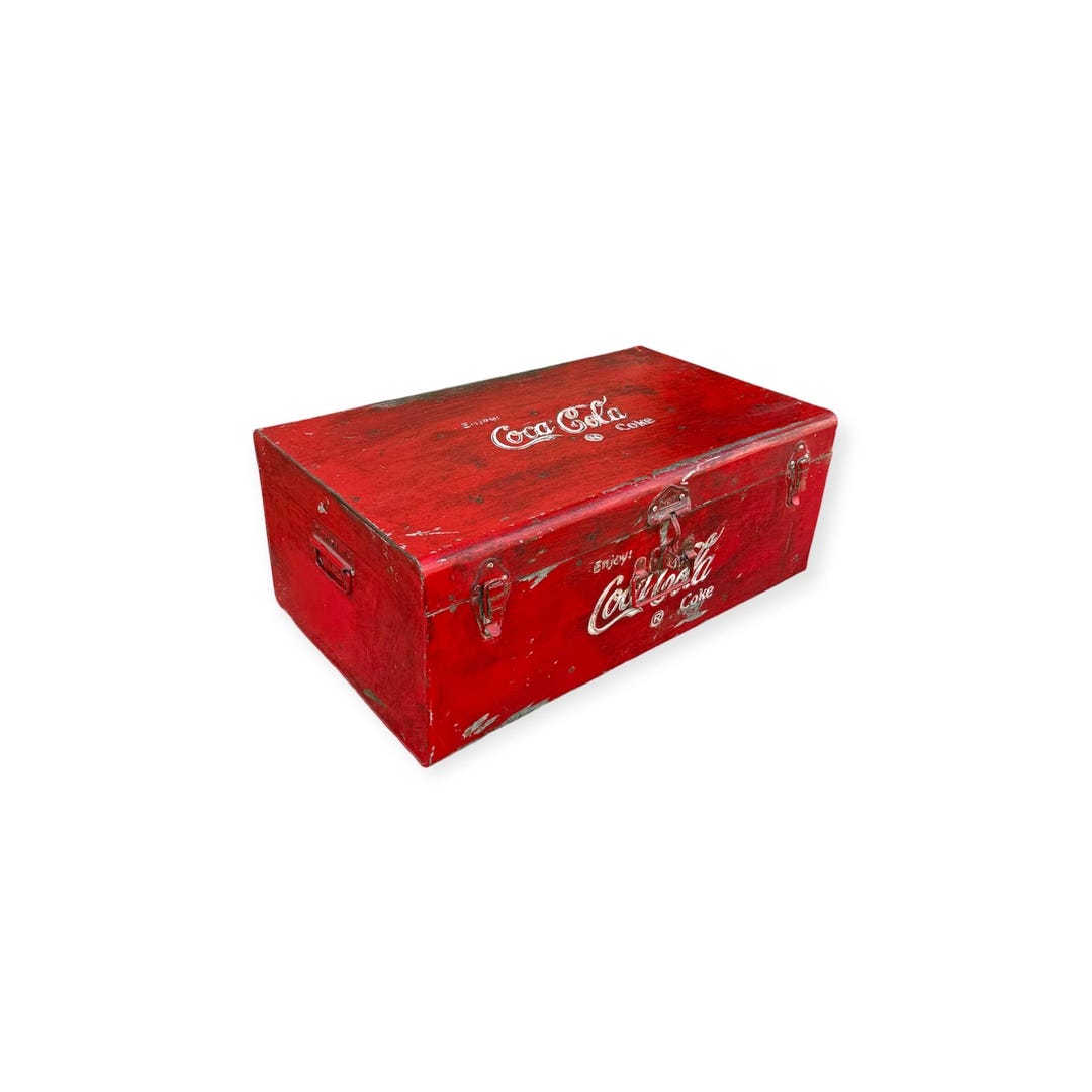 Vintage Large Coca Cola Metal Trunk, USA Circa 1950 / Coca Cola Chest ...