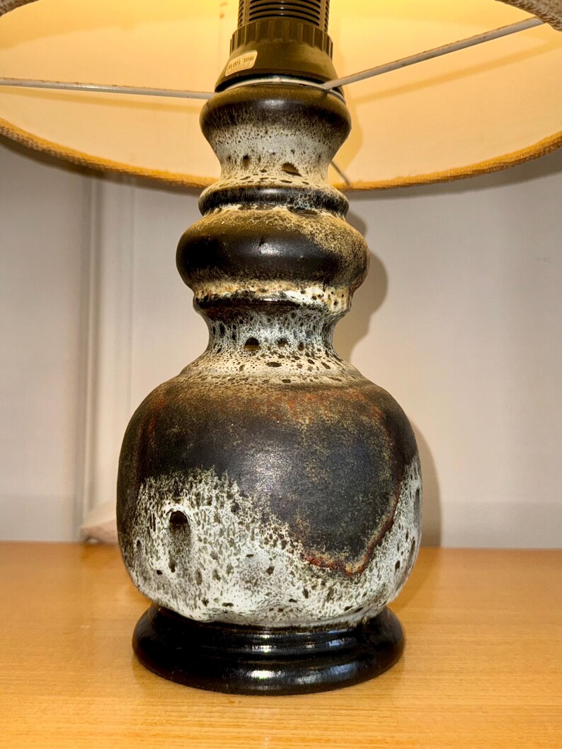 West German Pottery Brutalist Table Lamp, Germany Circa 1970 / Fat Lava ...