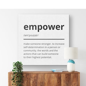 Empower Definition Canvas Wall Art, Empower Wrap, Empower Quote ...